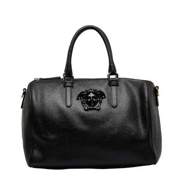 Versace | Bags | Versace Medusa Handbag Mini Boston Bag Black | Poshmark